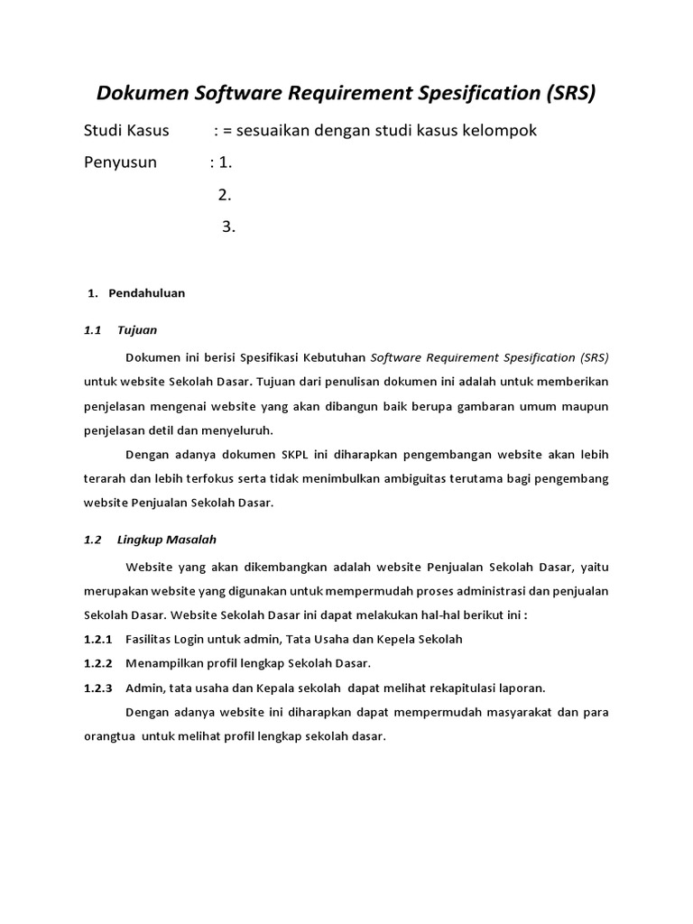 Contoh Dokumen SRS | PDF
