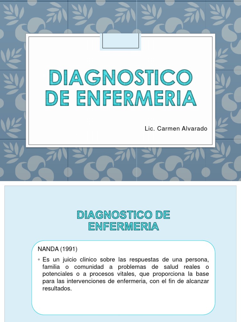 Diagnostico de Enfermeria | PDF | Enfermería | Especialidades Medicas