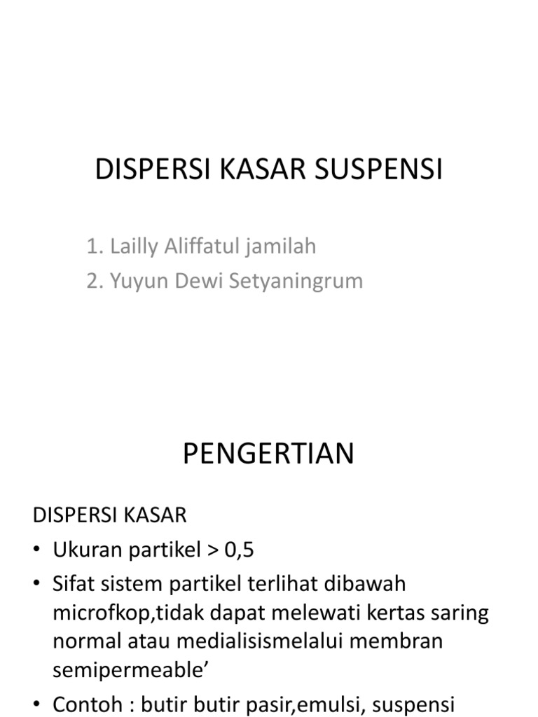 Dispersi Kasar | PDF