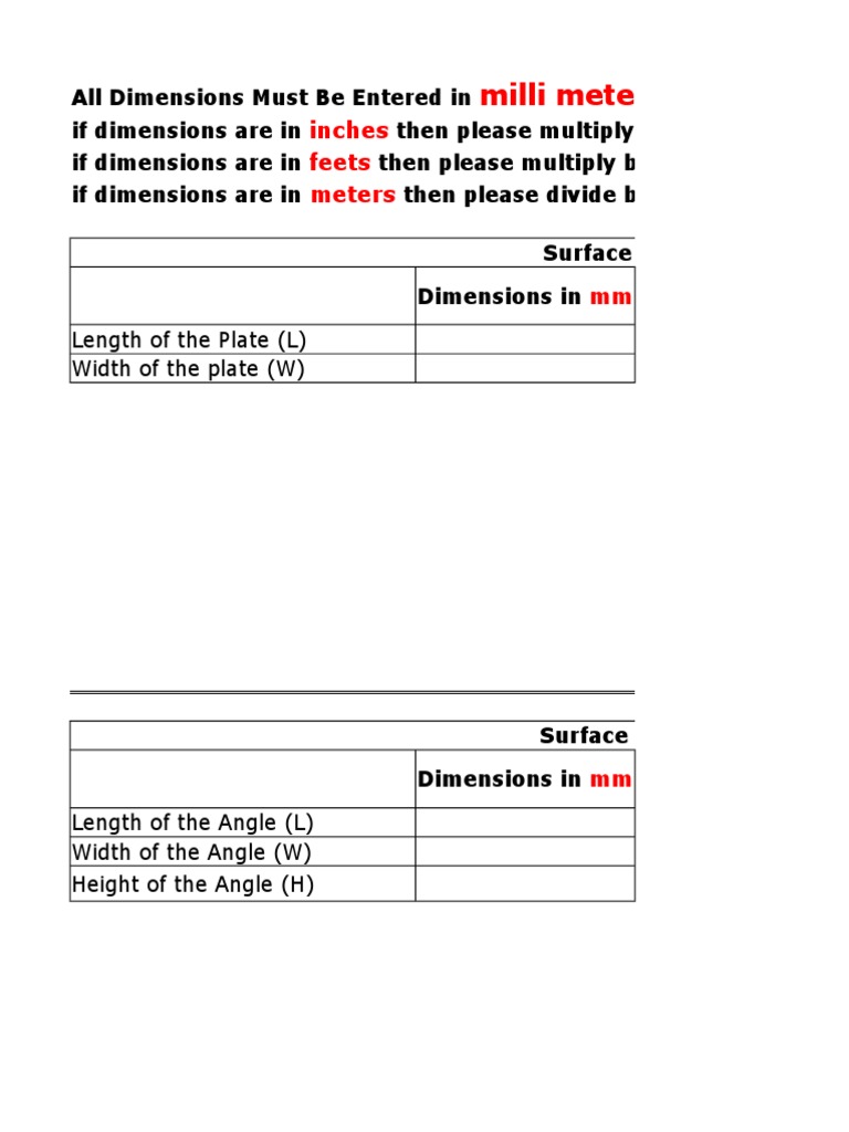 Steel Surface Area Calculation Guide | PDF | Length | Teaching Mathematics