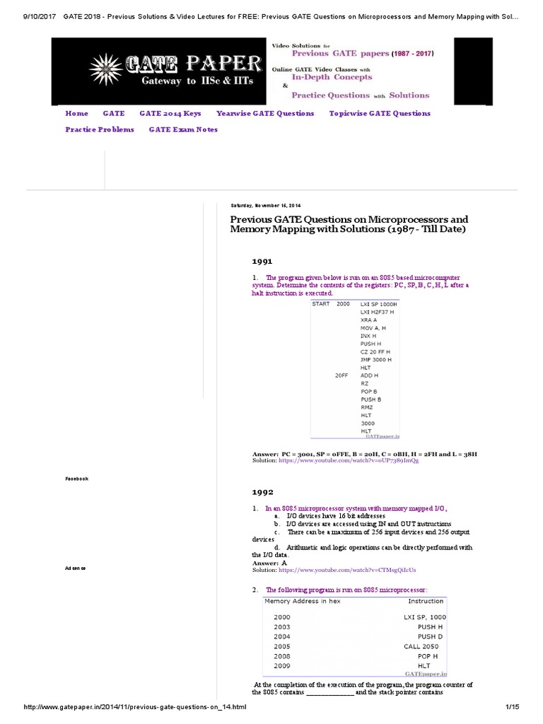 Microprocessor and Memory Mapping | PDF | Central Processing Unit | Logic Gate