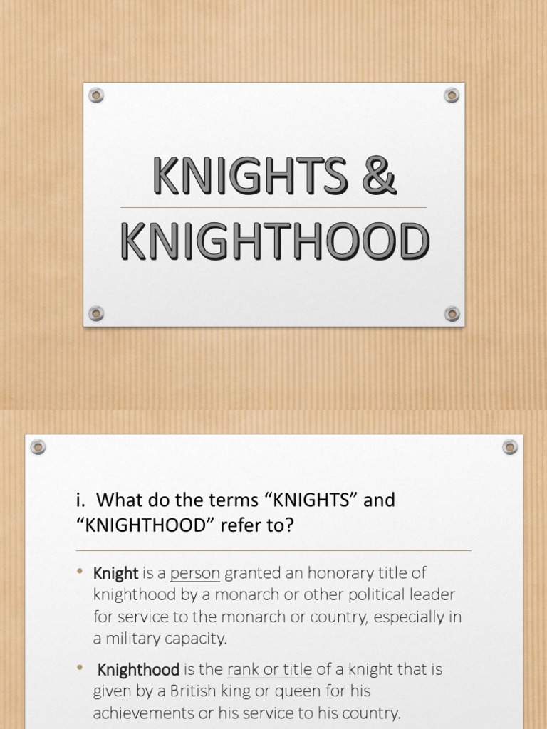 Knights Knighthood | PDF | Knight | Chivalry
