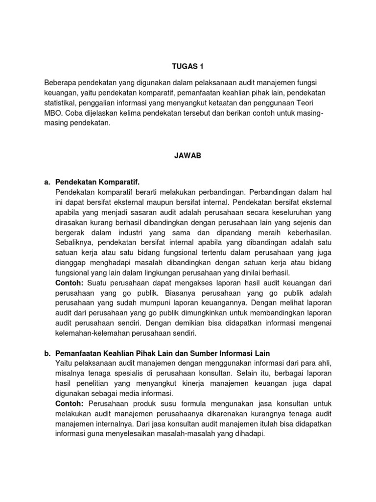 Pendekatan Audit Manajemen | PDF | Bisnis