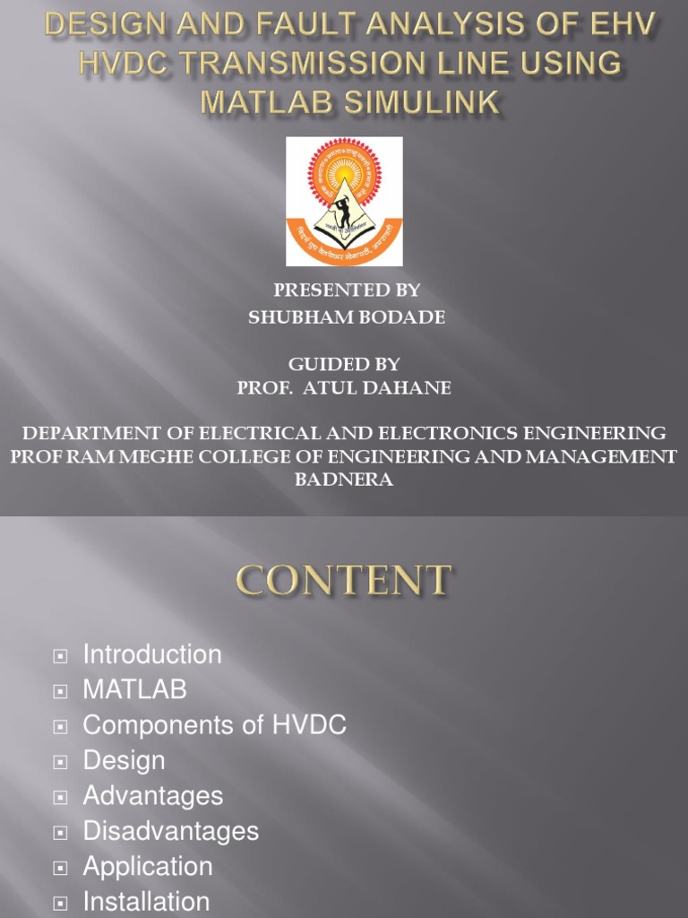 Design and Fault Analysis of EHV HVDC Transmission Line Using MATLAB ...