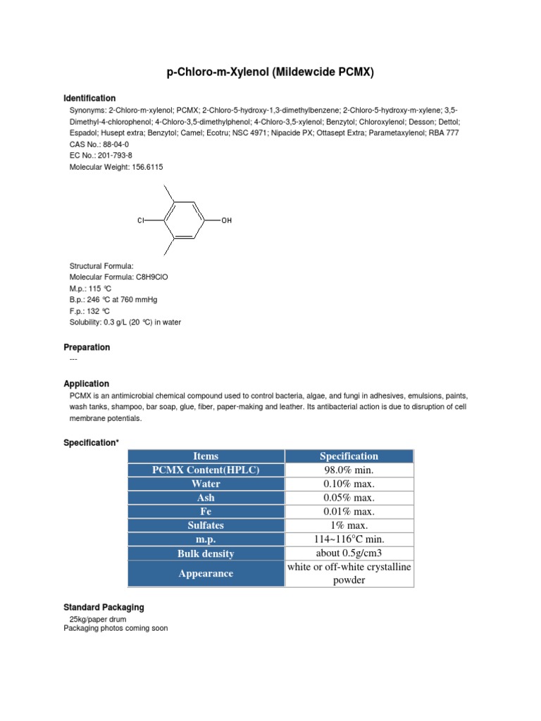 P Chloro M Xylenol | PDF