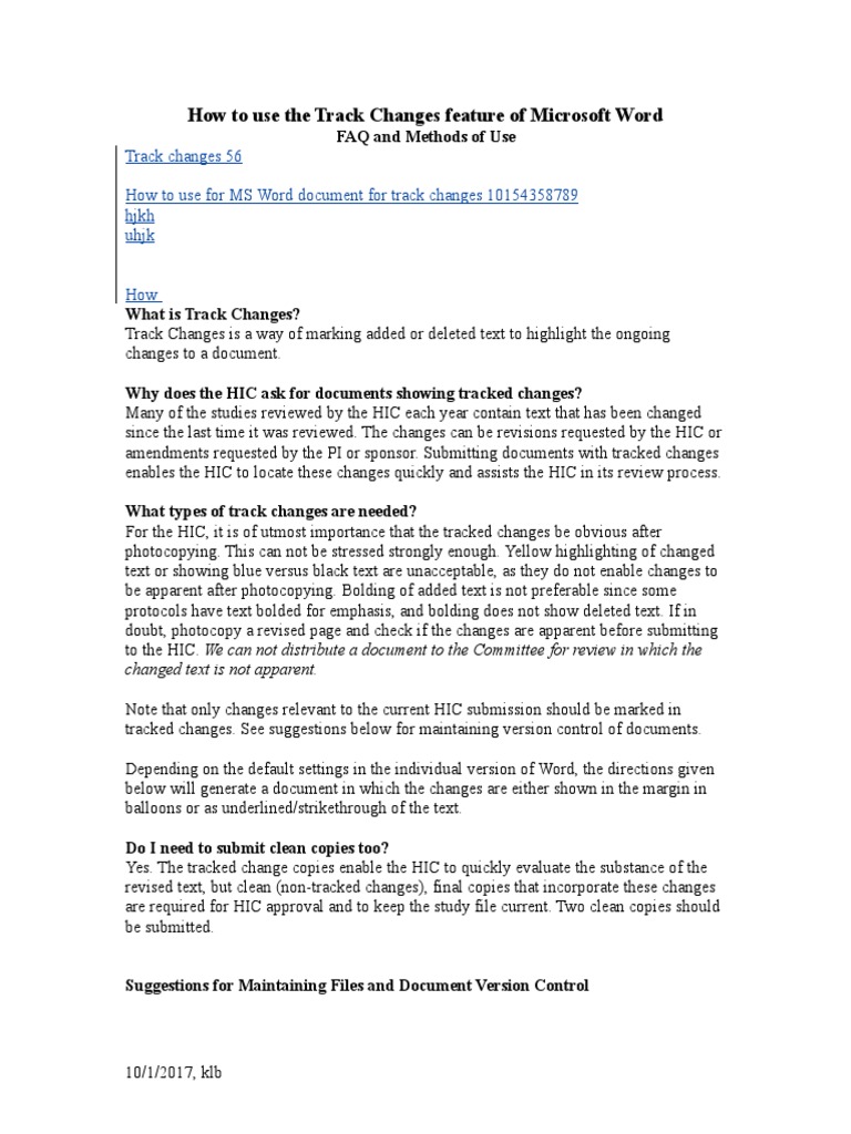 Track Change 56 | PDF | Microsoft Word | Version Control