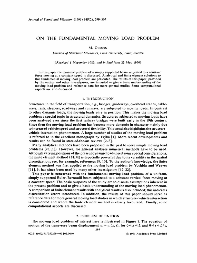 On The Fundamental Moving Load Problem | PDF | Finite Element Method ...