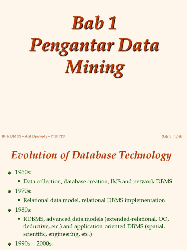 Bab 01 - Pengenalan Data Mining | PDF | Data Mining | Statistical Classification