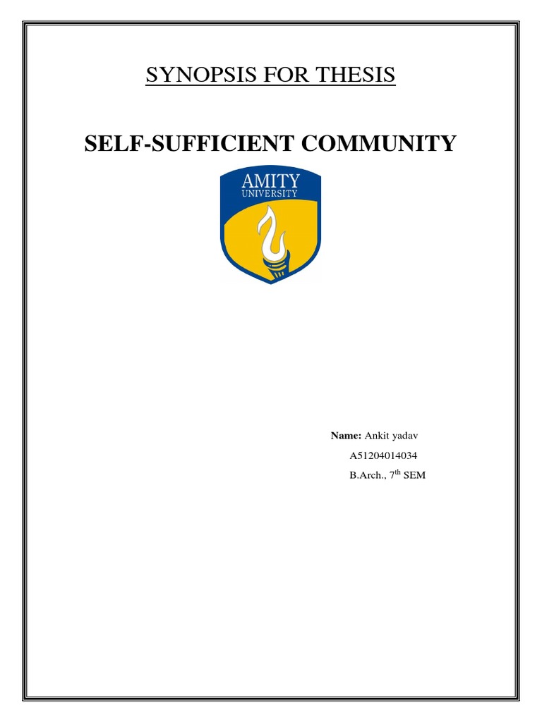 Synopsis Self-Sustainable Community | PDF | Sustainability | Waste