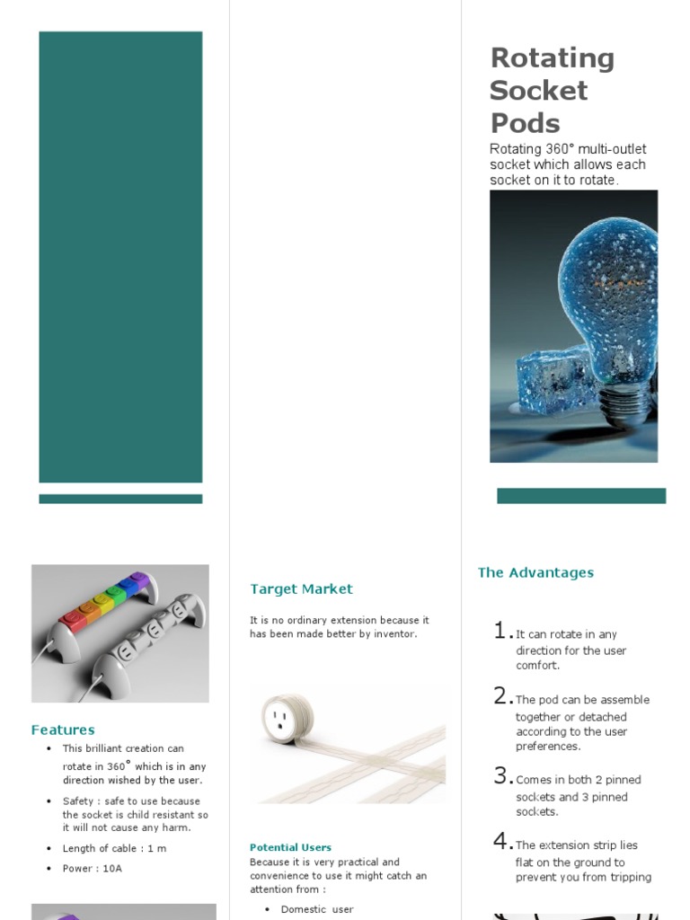 Rotating Socket Pods: Rotating 360° Multi-Outlet Socket Which Allows ...