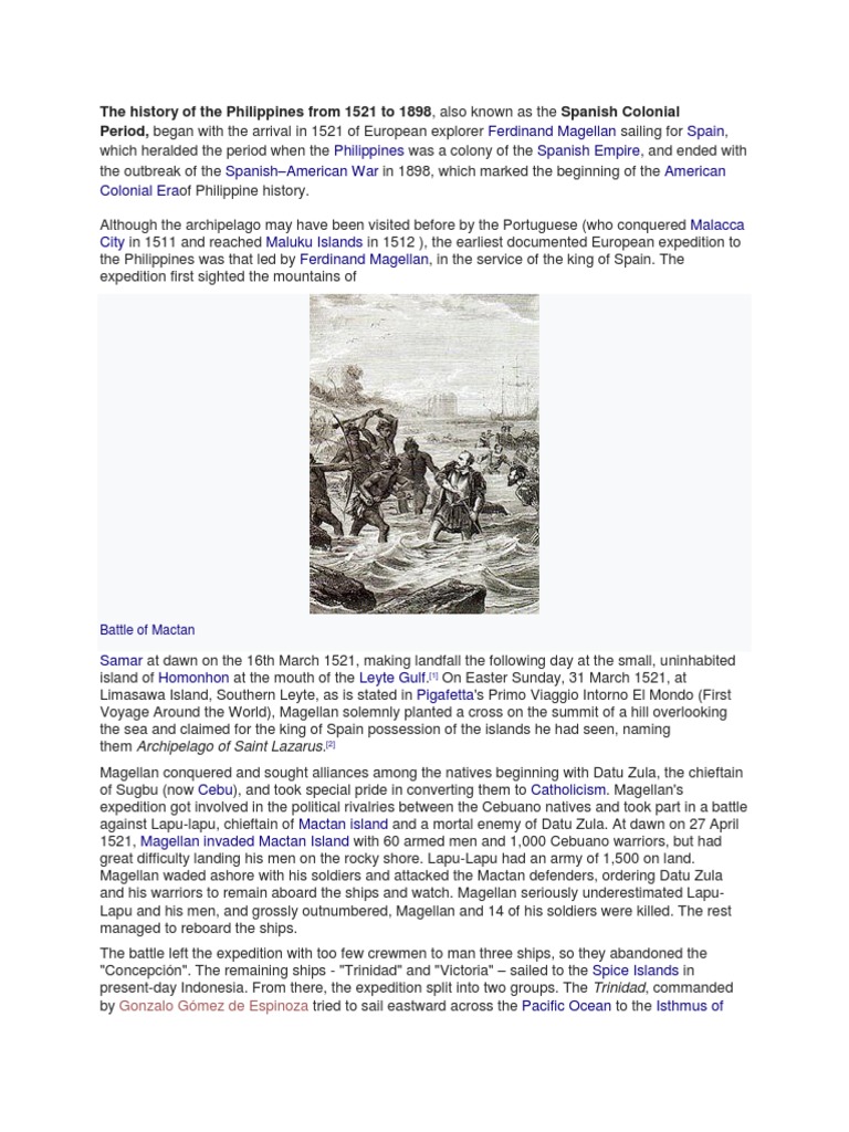 The History of The Philippines From 1521 To 1898 | PDF | Exploration ...