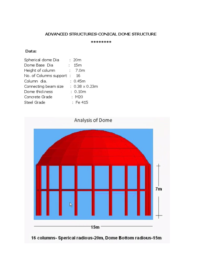 Staad Pro - Dome | PDF | Beam (Structure) | Structural Load
