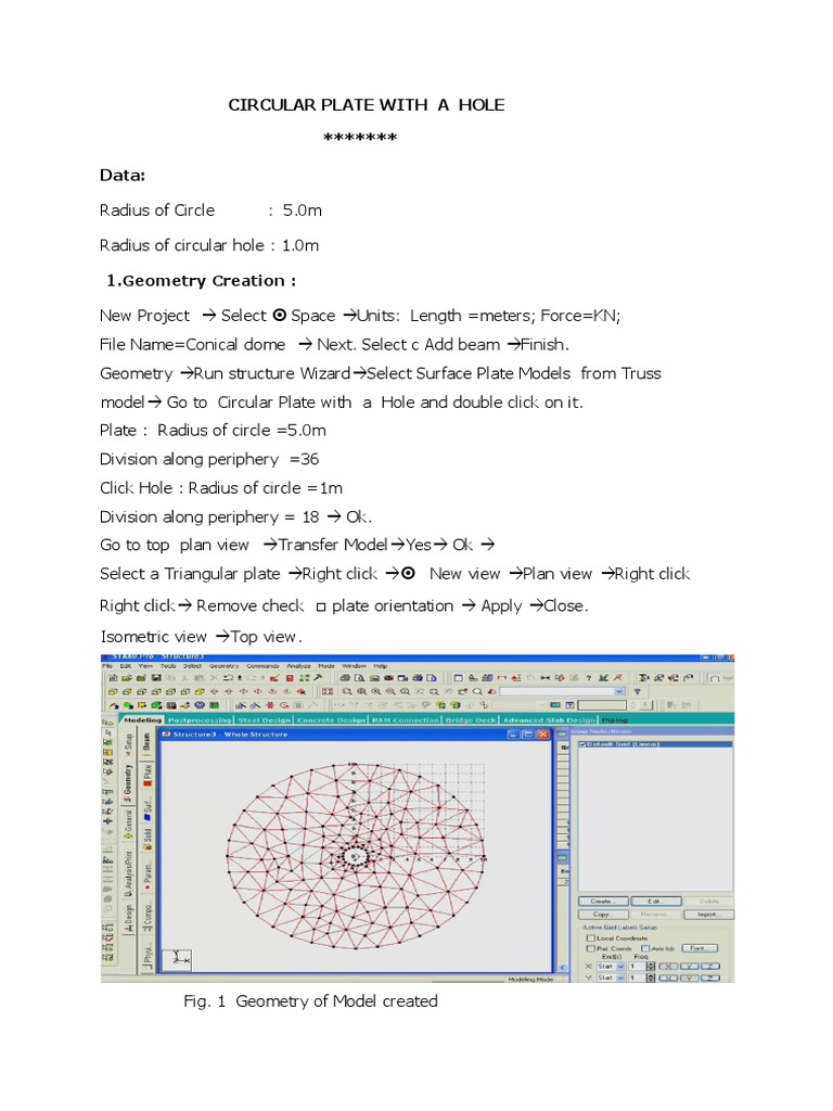 Staad Pro-Circular Plate With A Hole | PDF | Circle | Applied And ...