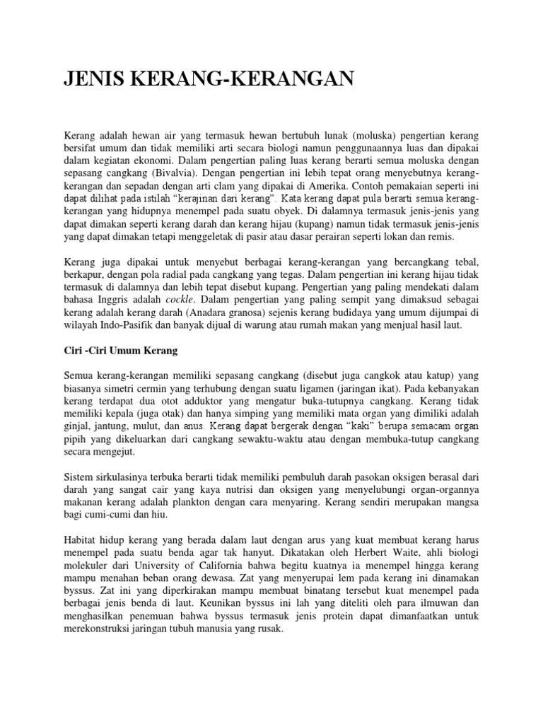 Jenis Kerang | PDF