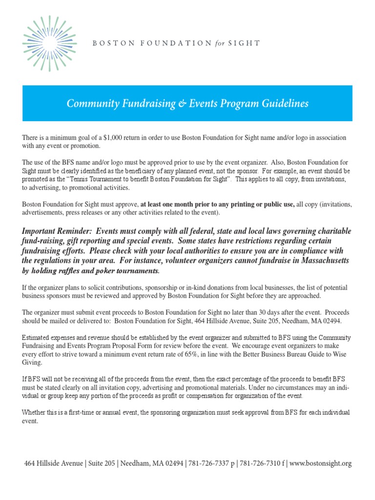 Fundraising Event Planning Guidelines | PDF | Fundraising | Foods