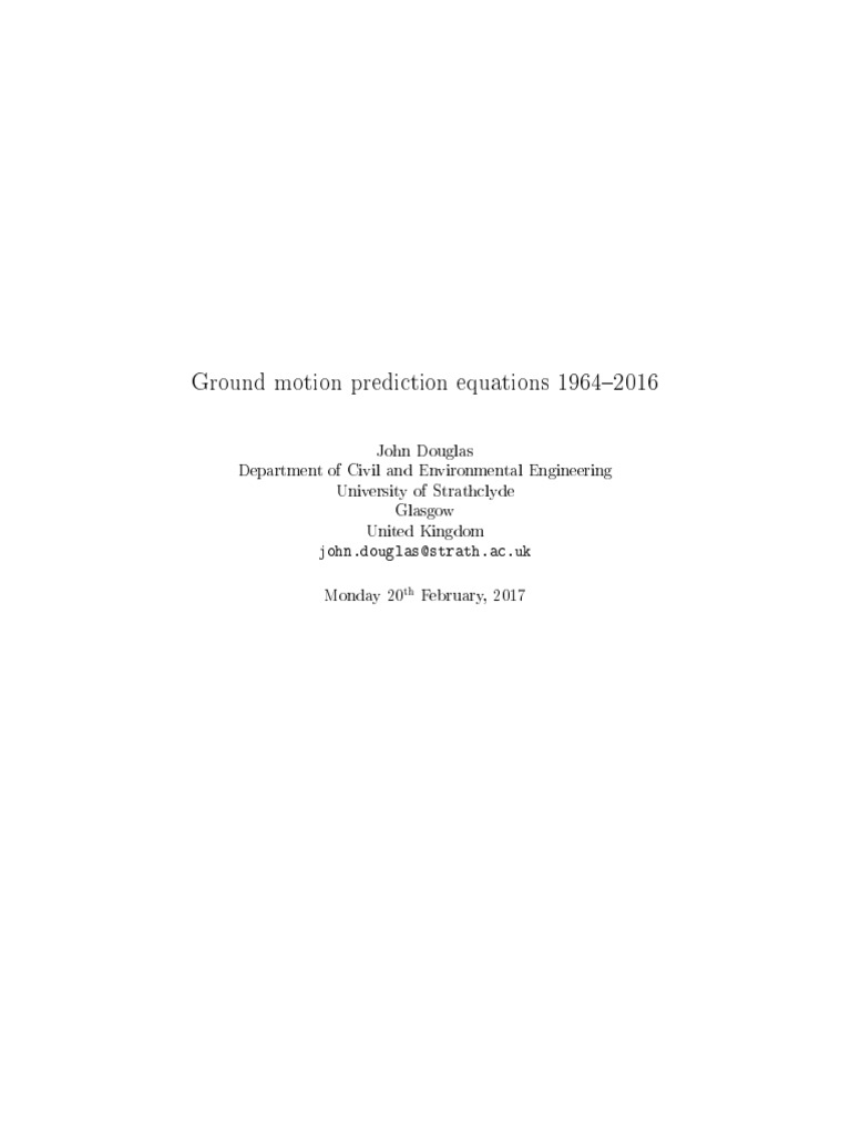 A Comprehensive Review of Ground Motion Prediction Equations from 1964 ...