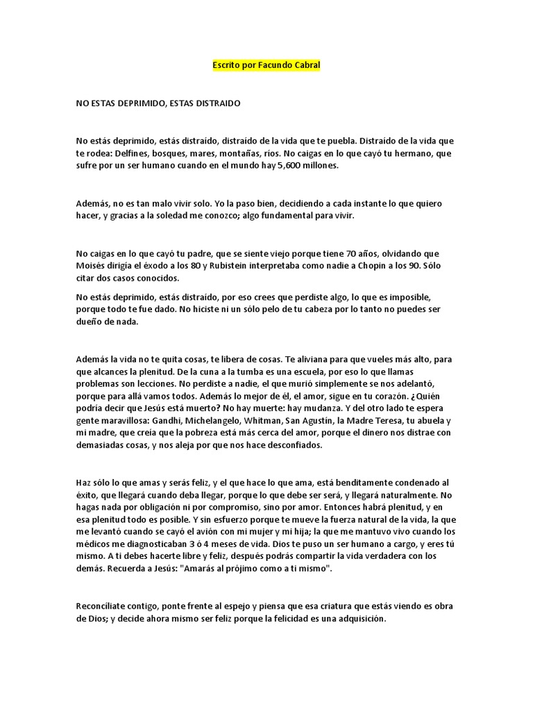 Escrito Por Facundo Cabral | PDF | Amor | Felicidad