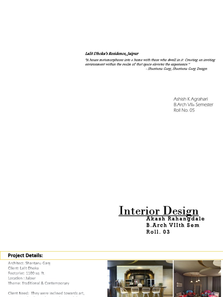 Interior Design Case Study | PDF