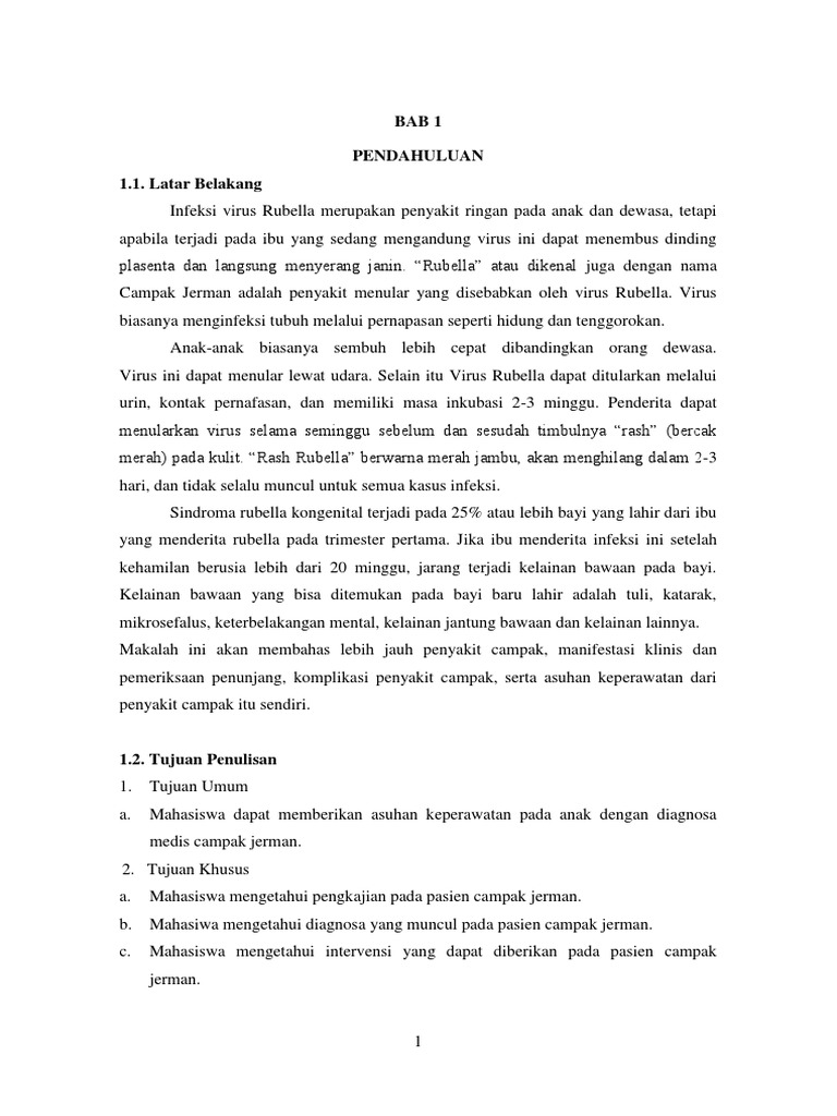 Rubella: Dampak dan Asuhan Keperawatan | PDF