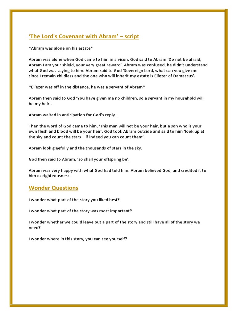 Godly Play Script | PDF