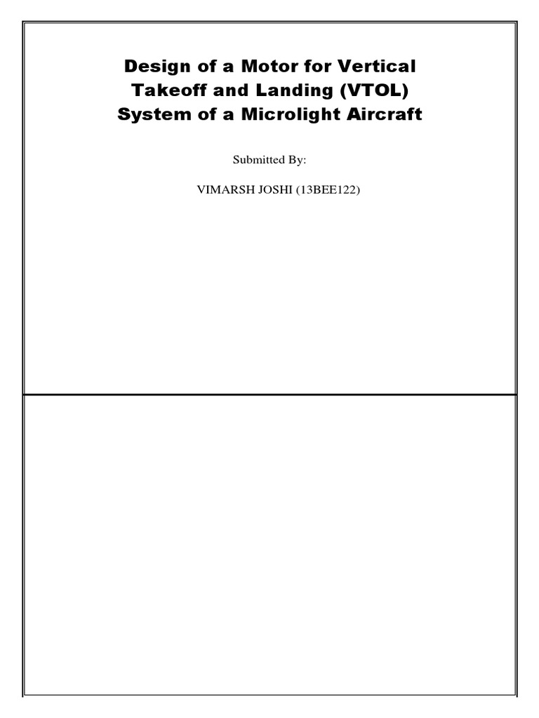 VTOL Motor Design for Microlight Aircraft | PDF | Electric Motor | Machines