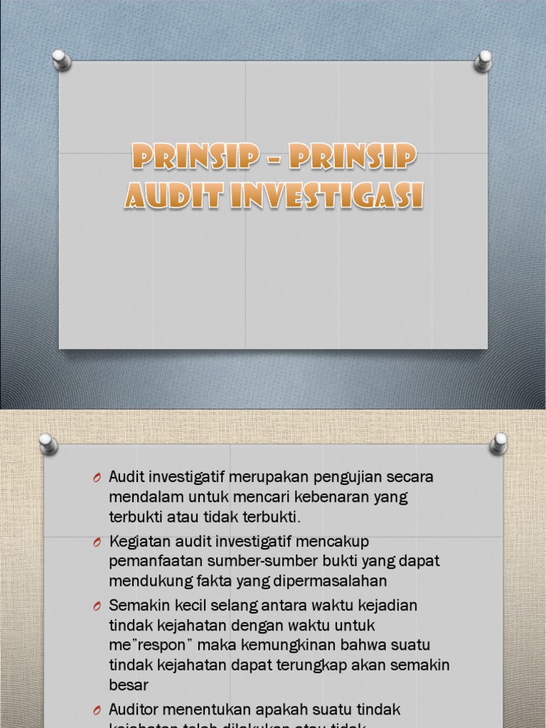 Prinsip - Prinsip Audit Investigasi | PDF