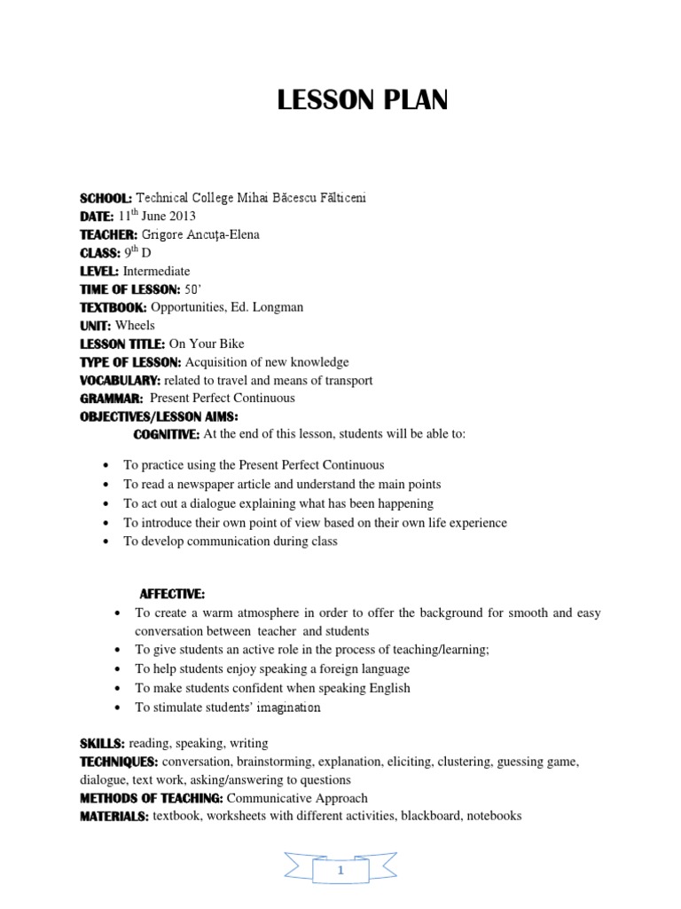 Lesson Plan | PDF | Reading Comprehension | Reading (Process)