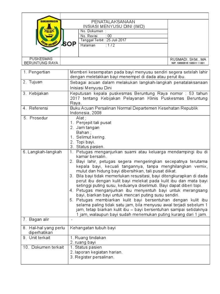 SOP Tatalaksana IMD Oce | PDF