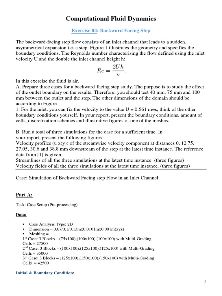 CFD Simulation Open Foam Backward Facing Step | PDF | Computational ...