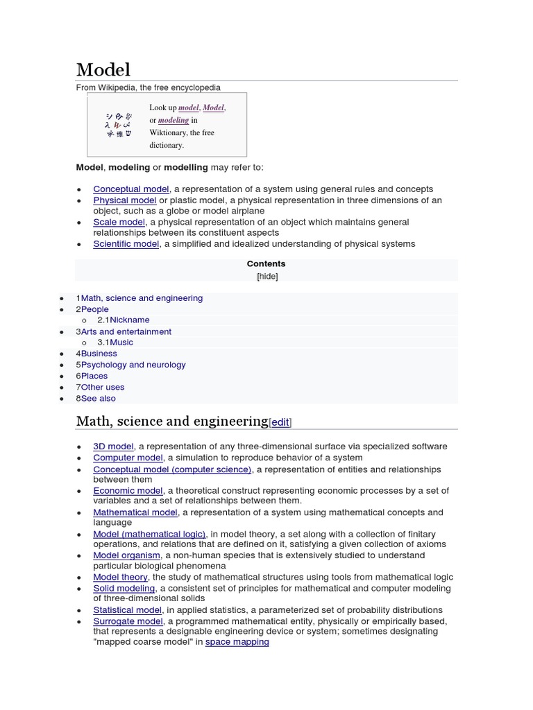Model: Math, Science and Engineering | PDF | Conceptual Model | Model ...