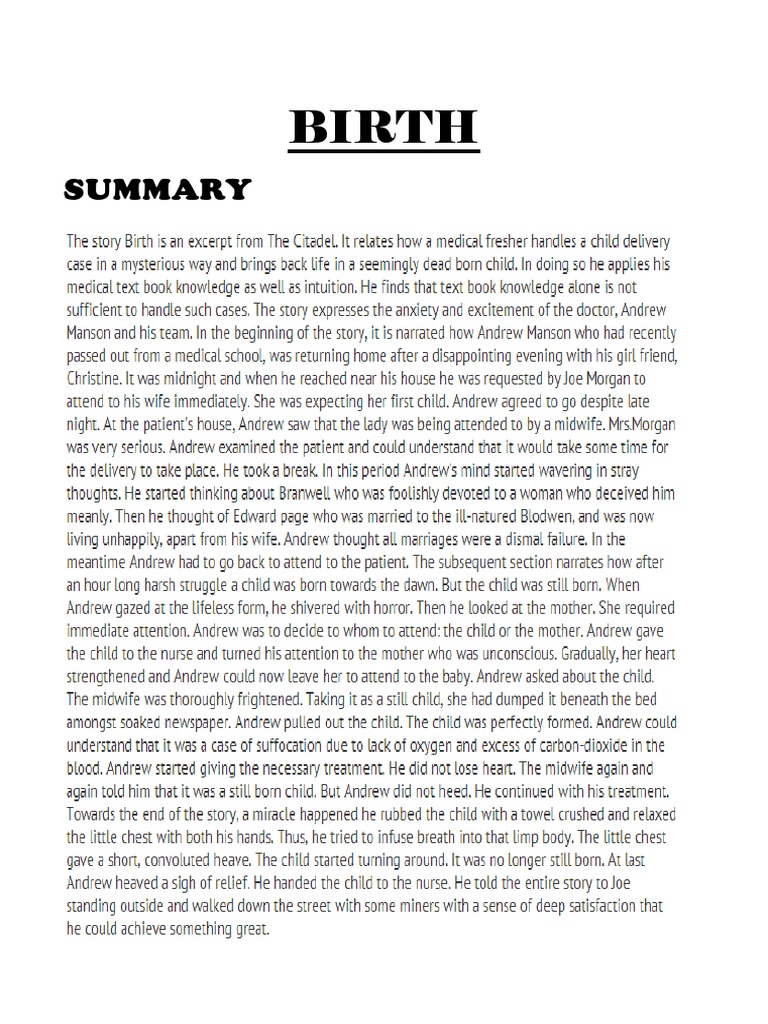 Birth | PDF | Medicine | Health Care