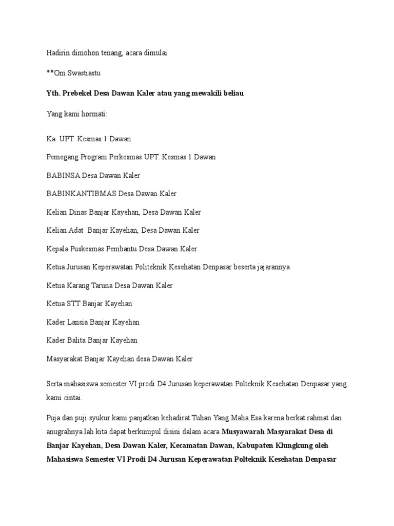 Text MC MMD Sukses Dawan | PDF