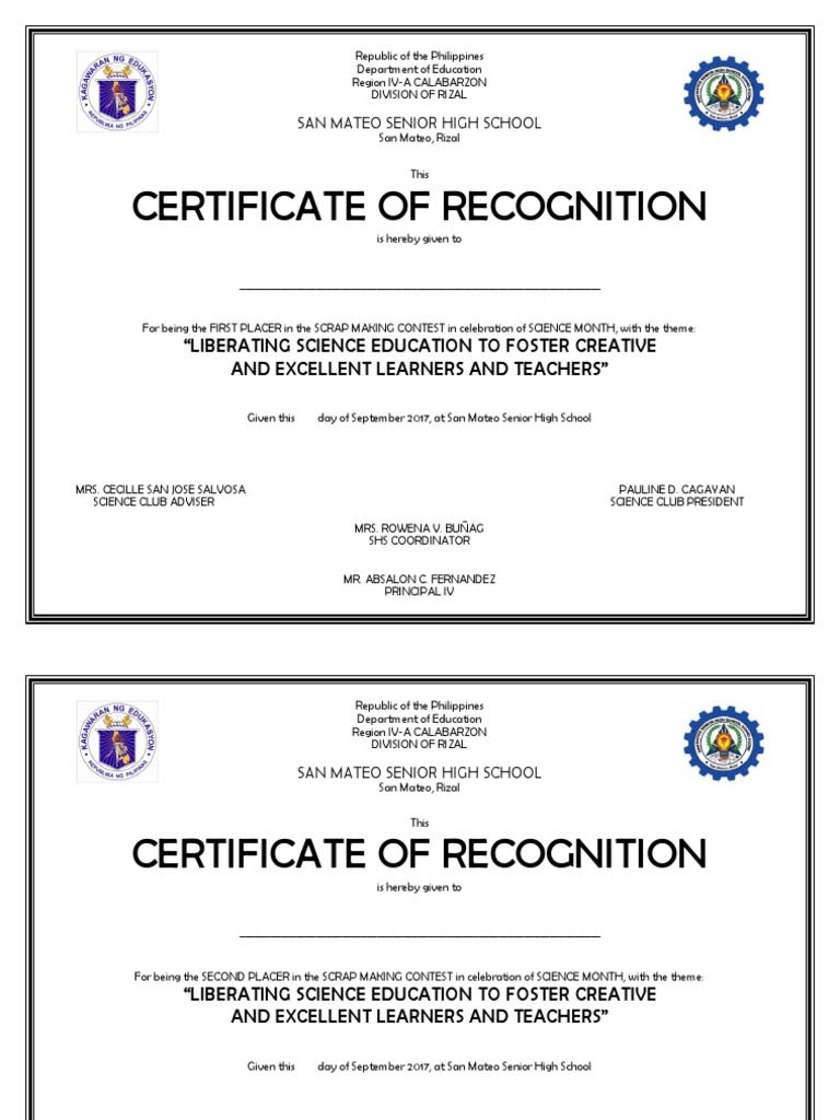 Cert. Template | PDF | Public Administration | Government Agencies