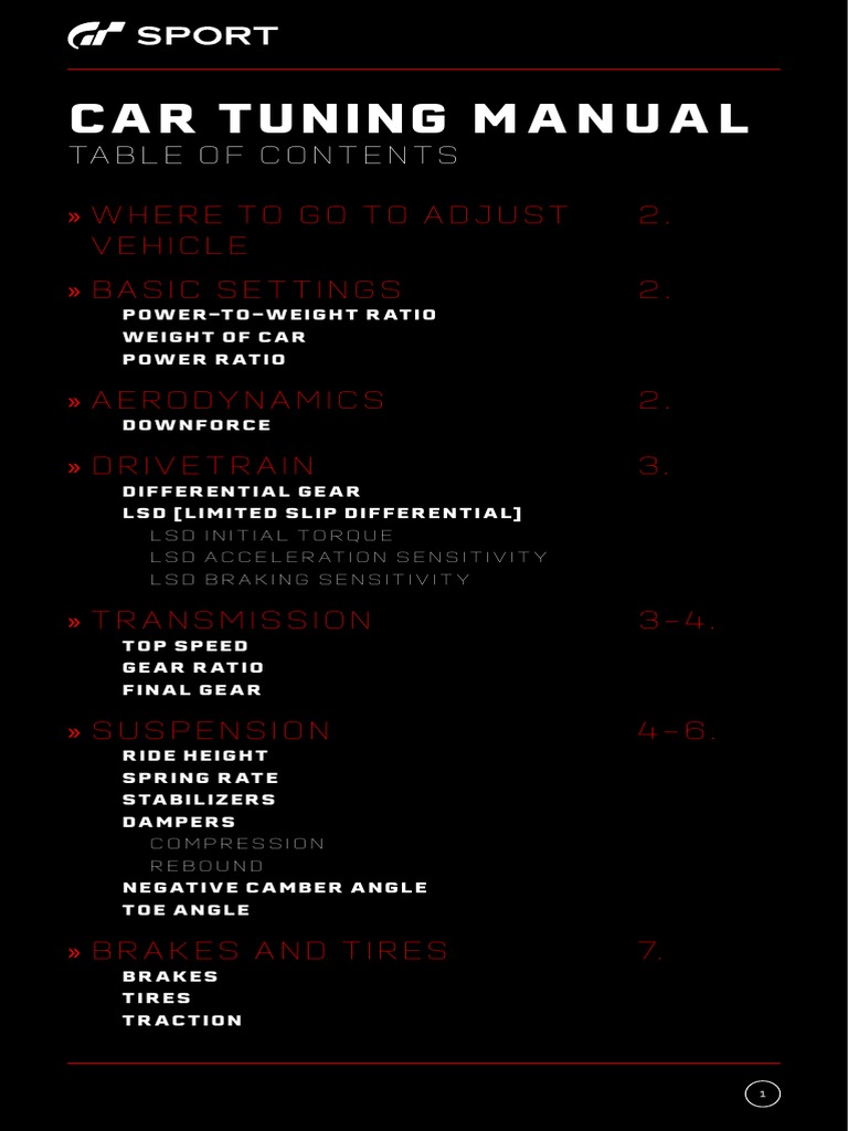 GT Car Tuning Manual | PDF | Suspension (Vehicle) | Tire