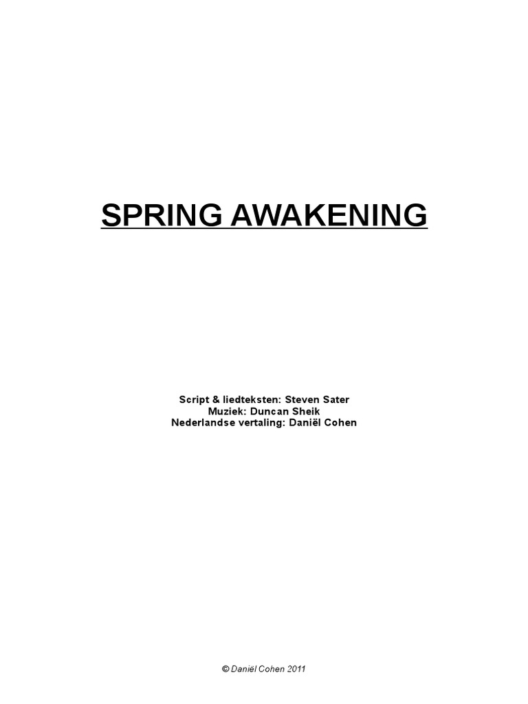 Script Spring Awakening NL | PDF