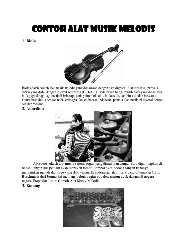 Contoh Alat Musik Melodis Tradisional | PDF