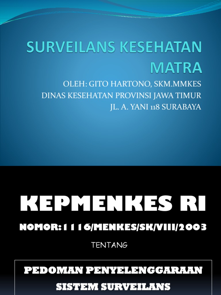 Surveilans Kesehatan Matra | PDF