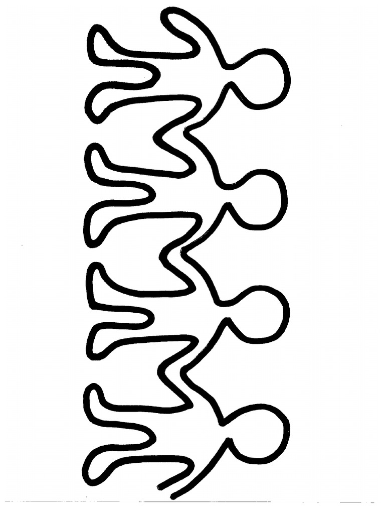 Paper People Chain Template | PDF