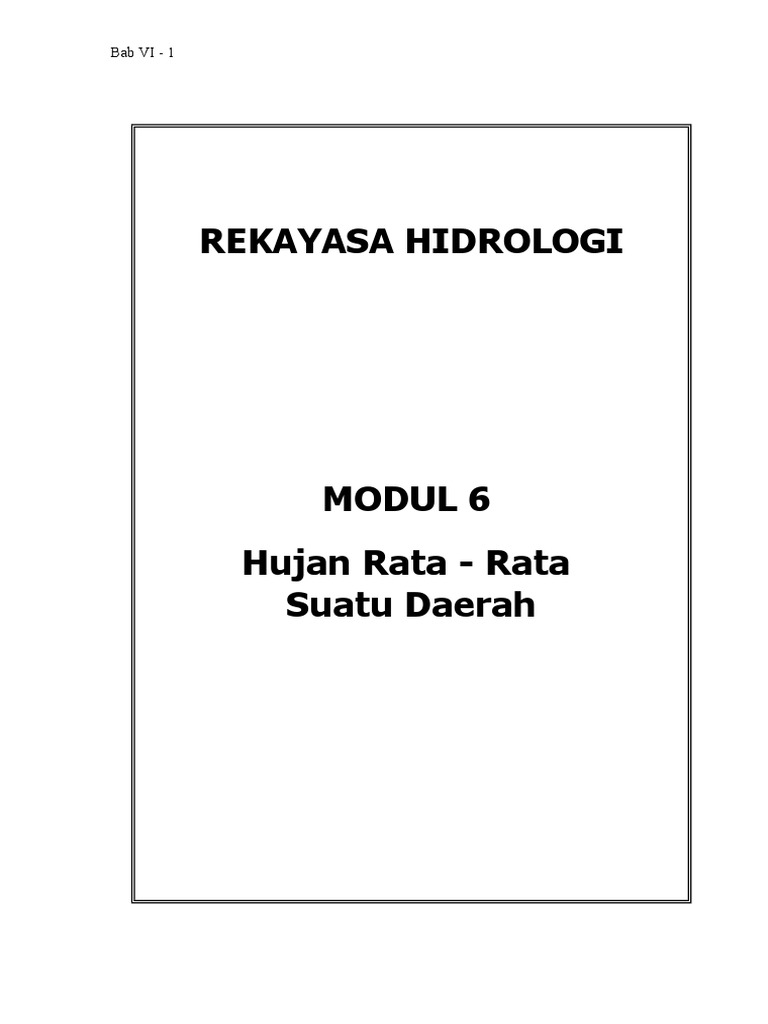 Rekayasa Hidrologi Modul 6 Hujan Rata Rata Suatu Daerah | PDF