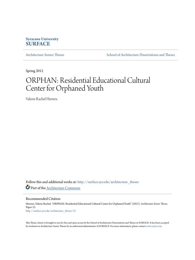 ORPHAN - Residential Educational Cultural Center For Orphaned Yout PDF ...
