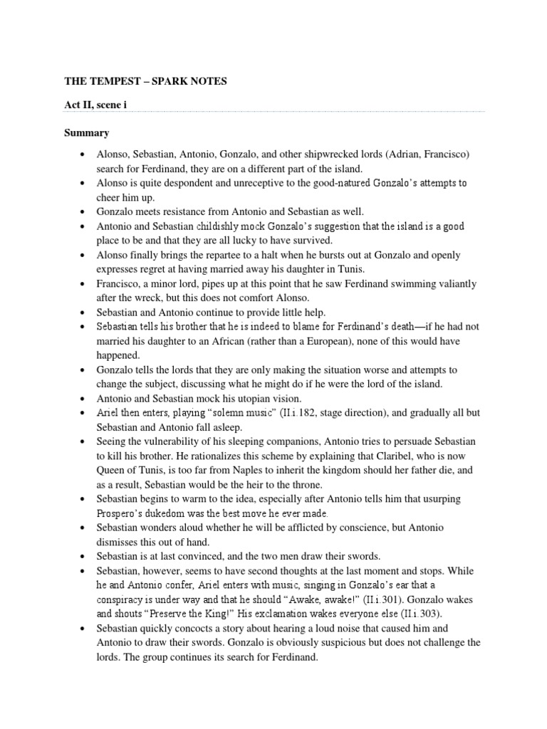 Act 2 Scene 1 Revision | The Tempest | Aeneas