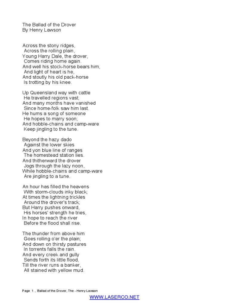 The Ballad of The Drover - Henry Lawson | PDF | Nature
