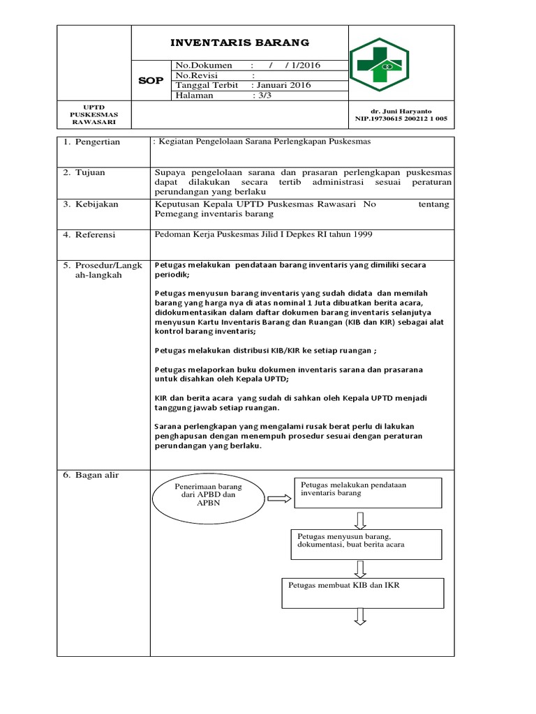 Sop Inventaris Barang Sasnelly | PDF