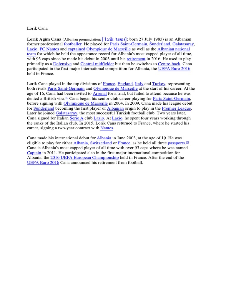 Lorik Agim Cana (: Albanian Pronunciation | PDF