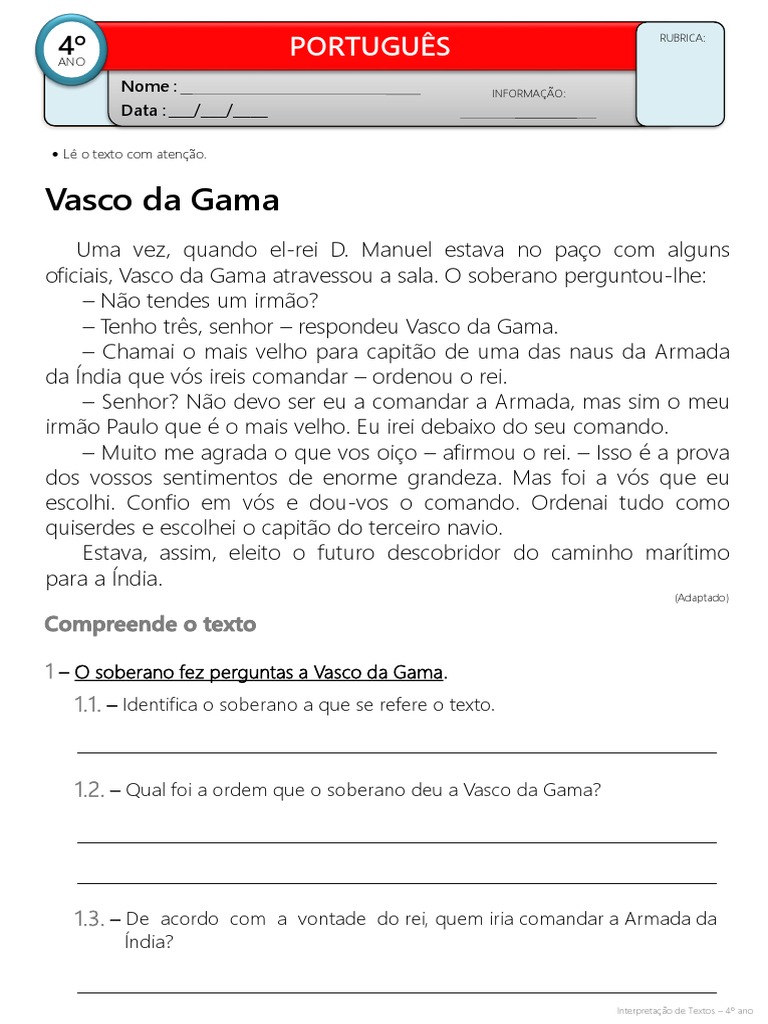Texto - Vasco Da Gama PDF | PDF