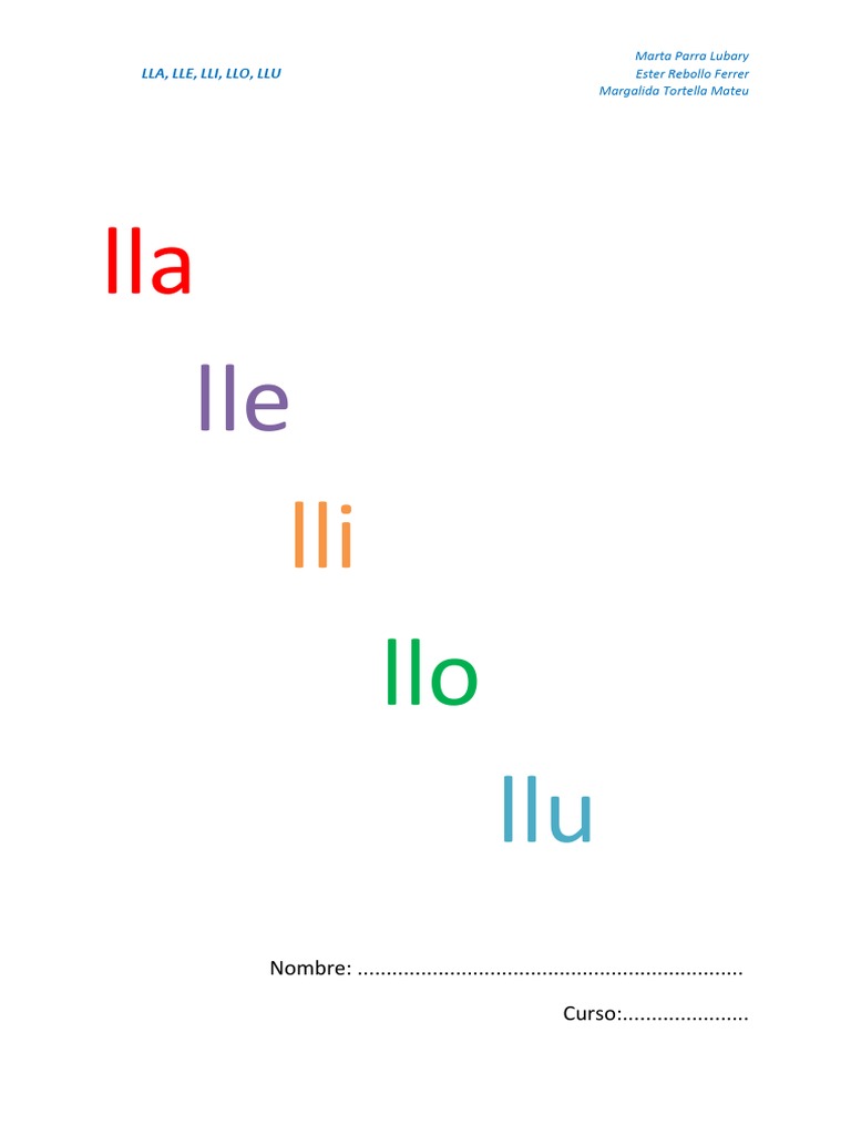 Lla Lle Lli Llo Llu Imprenta | PDF