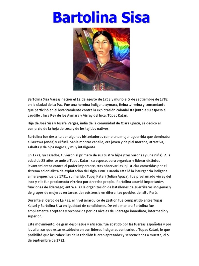 Biografía de Bartolina Sisa | PDF | Historia