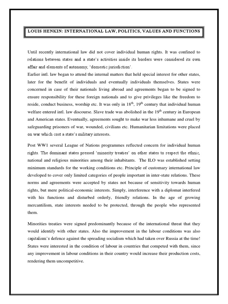 Louis Henkin | PDF | European Convention On Human Rights | Human Rights
