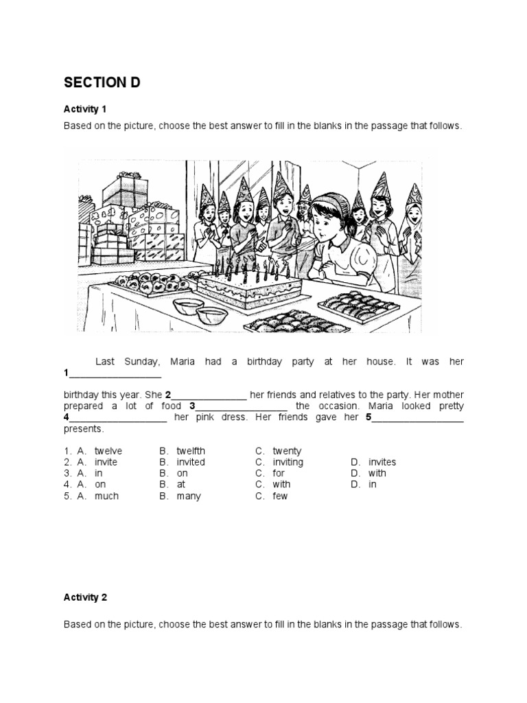 Section D: Activity 1 | PDF | Libraries | Lunch