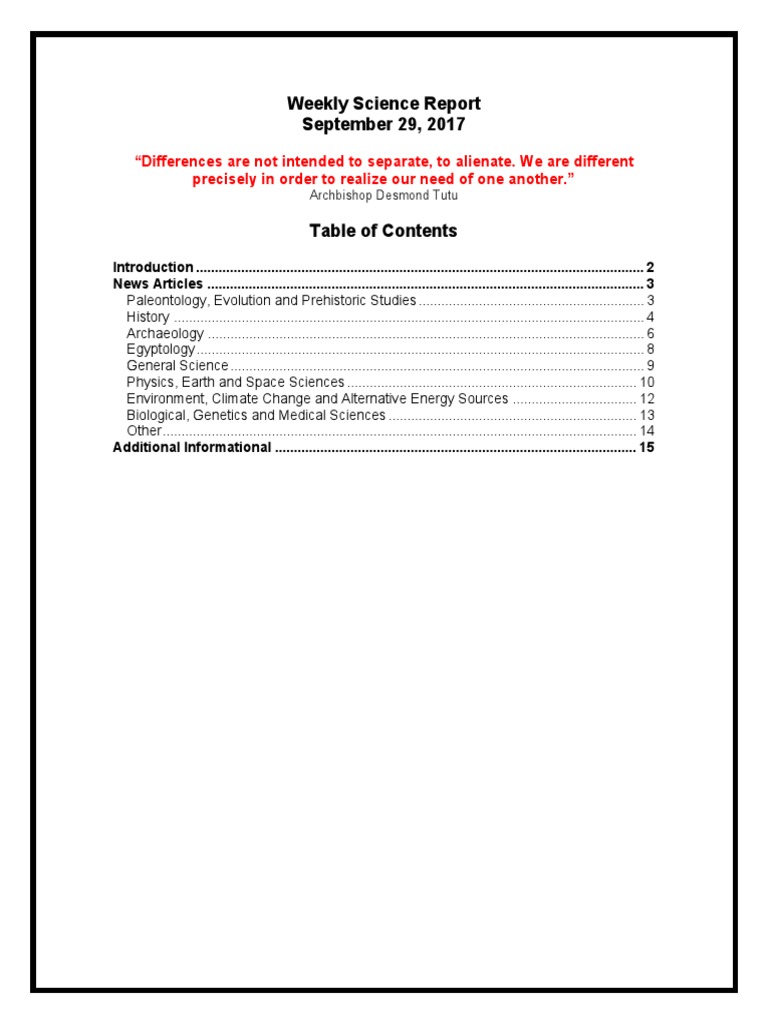 Weekly Science Report 29th Sept 2017 | PDF | Rover (Space Exploration ...
